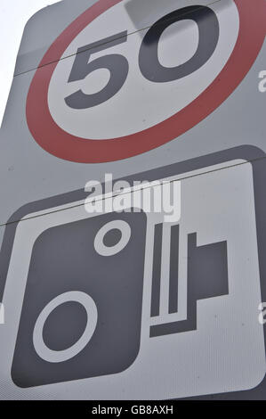 Stock - Speed Camera's. A 50mph sign with speed camera symbol ...