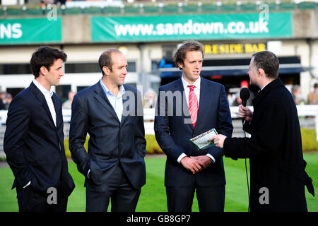(L-R) Olympic Medalists Tom James, Tim Brabants and Stephen Rowbotham ...