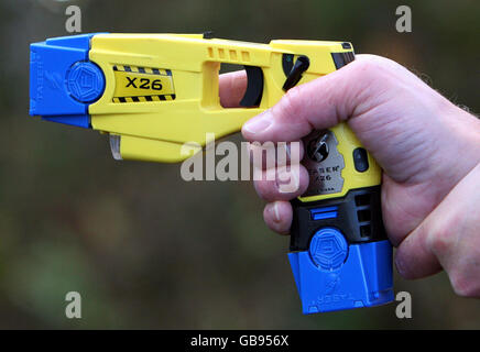 Police taser x26 stun gun, Abergavenny, Wales, UK Stock Photo: 50495494 ...