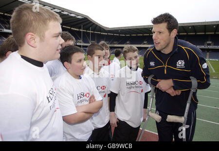 Scotland international Dave Callam (right) and Gavin Hastings centre ...