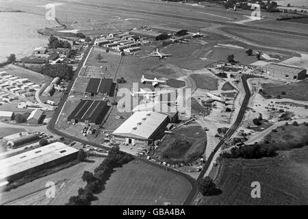 aerial view of Stansted airport in Essex with junction 8 of the M11 ...