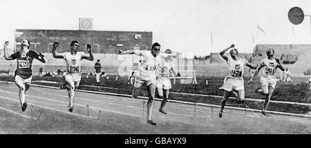 Harold Abrahams wins 100m - 1924 Olympics Stock Photo - Alamy