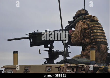 50 cal machine gun mounted on a Humvee military vehicle Stock Photo - Alamy