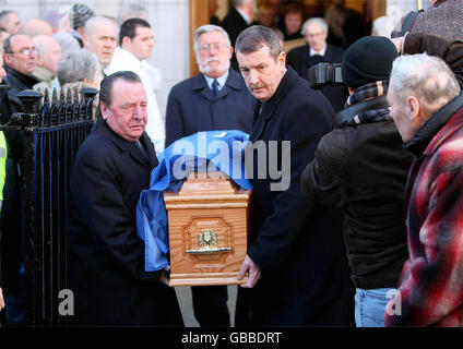 A coffin is carried out during the funeral of Samuel Puttick, 5, and ...