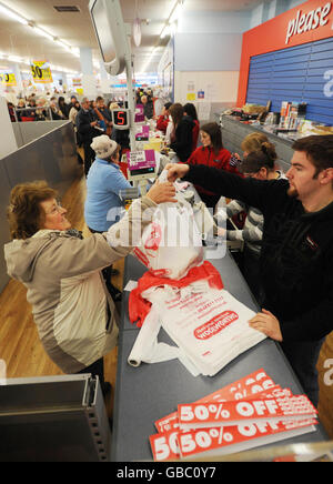 A view of the inside of a Woolworths store in Whitley Bay Stock Photo ...