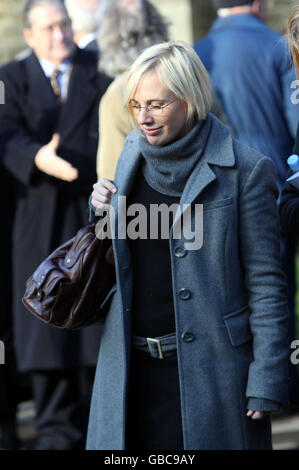 The funeral of Tony Hart held at Christ Church in Shamley Green, Surrey ...