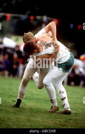 Ambleside Lakeland Sports Day. Cumberland wrestling Stock Photo - Alamy