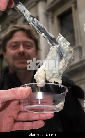 Members of the public are served Victorian workhouse gruel at ...