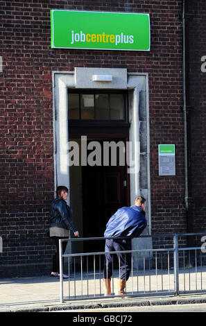 People outside Job Centre Plus office at Whitechapel, London England ...