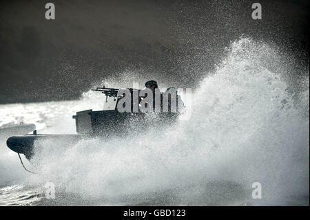 A Royal Marines Offshore Raiding Craft (ORC) used for commando ...