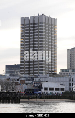 General view of the ITV headquarters in the London studios, South Bank ...