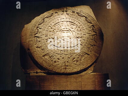 The Aztec calendar stone, Mexica sun stone, Stone of the Sun or Stone ...