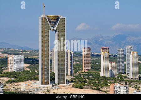Edificio Intempo Benidorm, Costa Blanca, Spain, Europe. Gold or golden ...