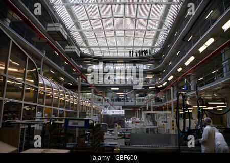Interior of Boots cosmetics factory in Nottingham. The 1930 Art Deco ...