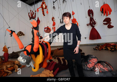 French artist Annette Messager with one of her fantastical ...