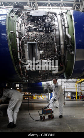 A generic stock photo of British Airways Maintenance workers in a ...