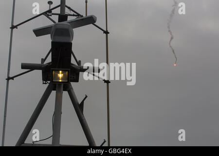 Signal mast of a ship with radar Stock Photo: 49066352 - Alamy