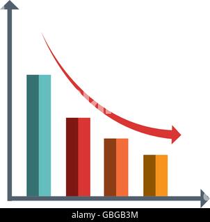 Chart with bars declining vector icon. Decrease sign icon. Finance graph symbol Stock Vector ...