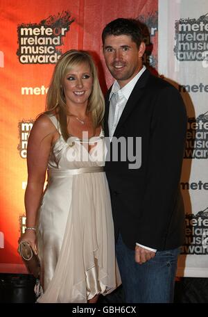 Padraig Harrington and his wife Caroline arriving at the Meteor Ireland ...