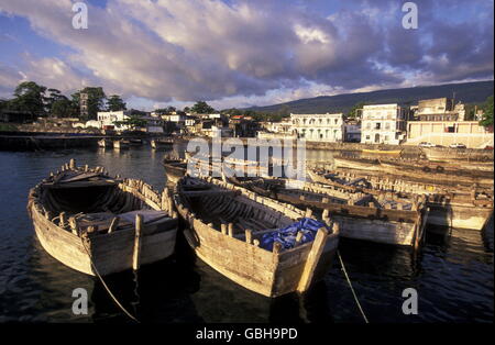 the Harbour in the city of Moroni in the Island of Comoros in the ...