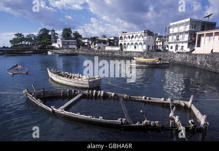 the Harbour in the city of Moroni in the Island of Comoros in the ...