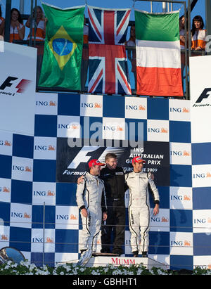 Ross Brawn, Rubens Barrichello, Jenson Button and Mark Webber 2009 ...