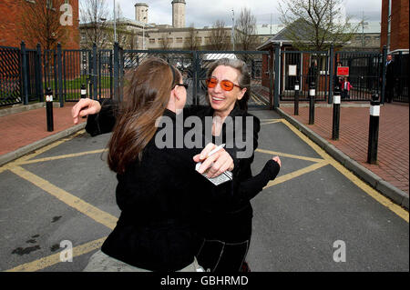 Maura Harrington (Right) from the Shell to Sea group, greets her ...