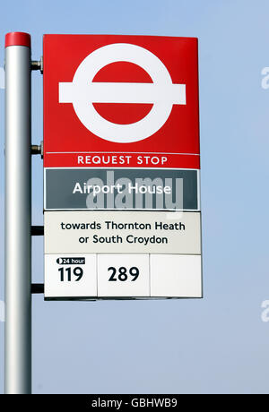 Croydon bus stop and sign Stock Photo - Alamy