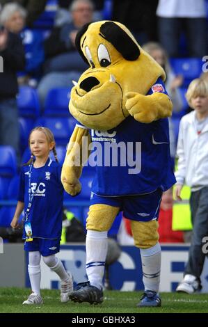 Birmingham City mascot Beau Brummie poses with a steward at St Andrew's ...