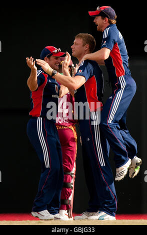 West Indies' opening batsman Lendl Simmons pulls a shot for the ...
