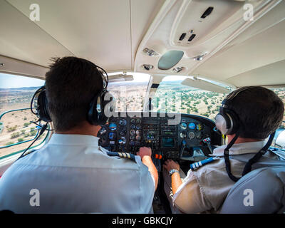 Cessna aircraft pilots in cockpit Stock Photo - Alamy