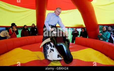 Mechanical Bull (bucking machine) ride at the Carbon Alberta Canada ...