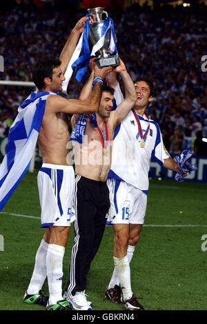 The Euro 2004 soccer championship trophy is displayed at the Luz ...
