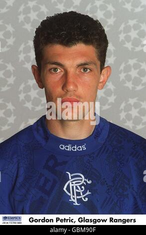 UEFA Champions League 1995/96 .... Glasgow Rangers team strip Stock ...
