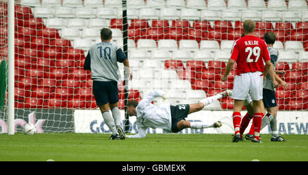 Crewe Alexandra's Mark Rivers scores the second goal Stock Photo - Alamy
