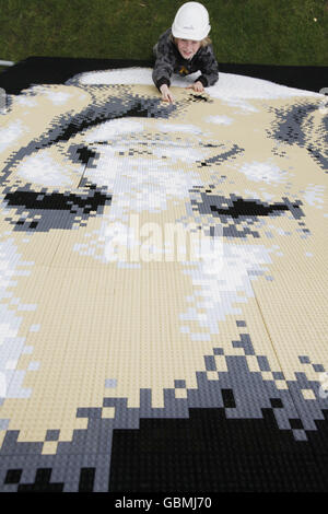 Lego mosaic of JK Rowling Stock Photo - Alamy