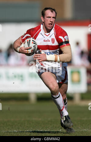 Hull Kingston Rovers' Nick Fozzard tackles Celtic Crusaders' Darren ...