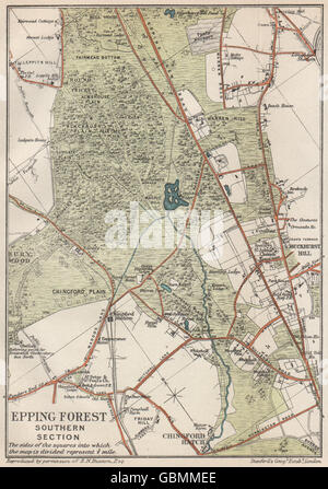 EPPING FOREST SOUTH. Chingford Hatch. Buckhurst Hill. Vintage map ...