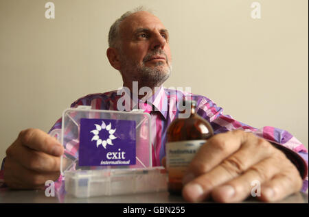 Doctor Philip Nitschke photographed with a medical kit which can be ...