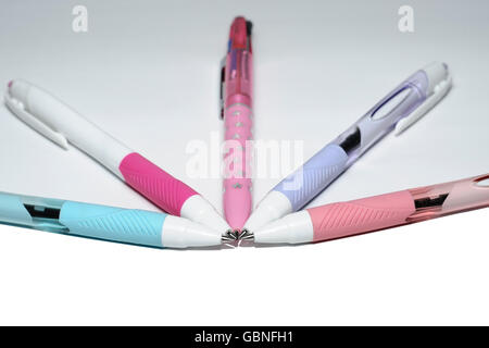 many Ball Pen on white Background Stock Photo - Alamy