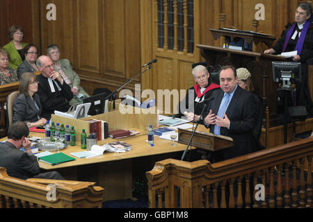 Alex Salmond delivers key-note speech Stock Photo - Alamy