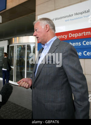 Mark Thatcher talks to Sky News reporter Mark Stone outside Chelsea and ...