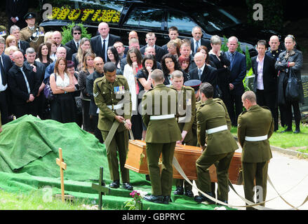 The family and friends of the killed British soldier Sapper Jordan ...