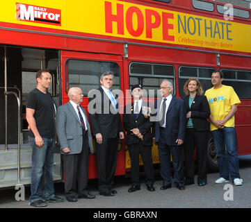 Prime Minister Gordon Brown joins in the singing of 'The Red Flag' led ...