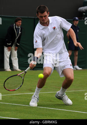 Great Britain's Joshua Goodall in action on Court 1 against Giles ...