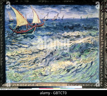 Vincent van Gogh, Fishing Boats at Sea. 1888. Post-Impressionism. Oil ...