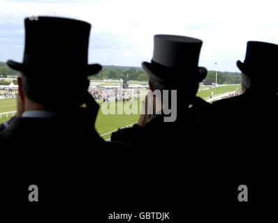 Racegoers during the Wolferton Stakes on day one of Royal Ascot at ...