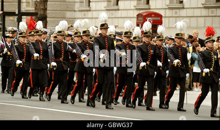 A contingent of solders from Belgium march down Whitehall, at the 75th ...