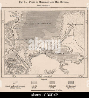 GERMAN EAST AFRICA WITH ZANZIBAR Map about 1890 Stock Photo - Alamy