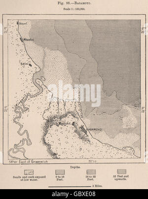 GERMAN EAST AFRICA WITH ZANZIBAR Map about 1890 Stock Photo - Alamy